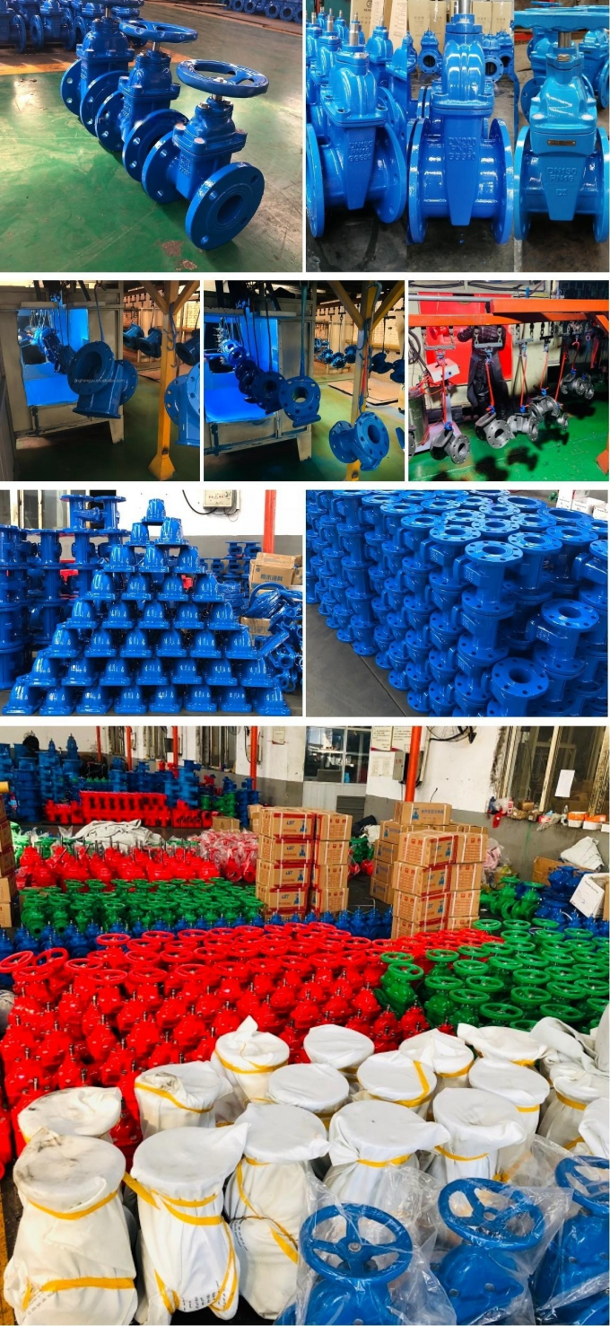 QT450 DN150 PN16 DI Gate Valve Ductile Iron Material Flange Type