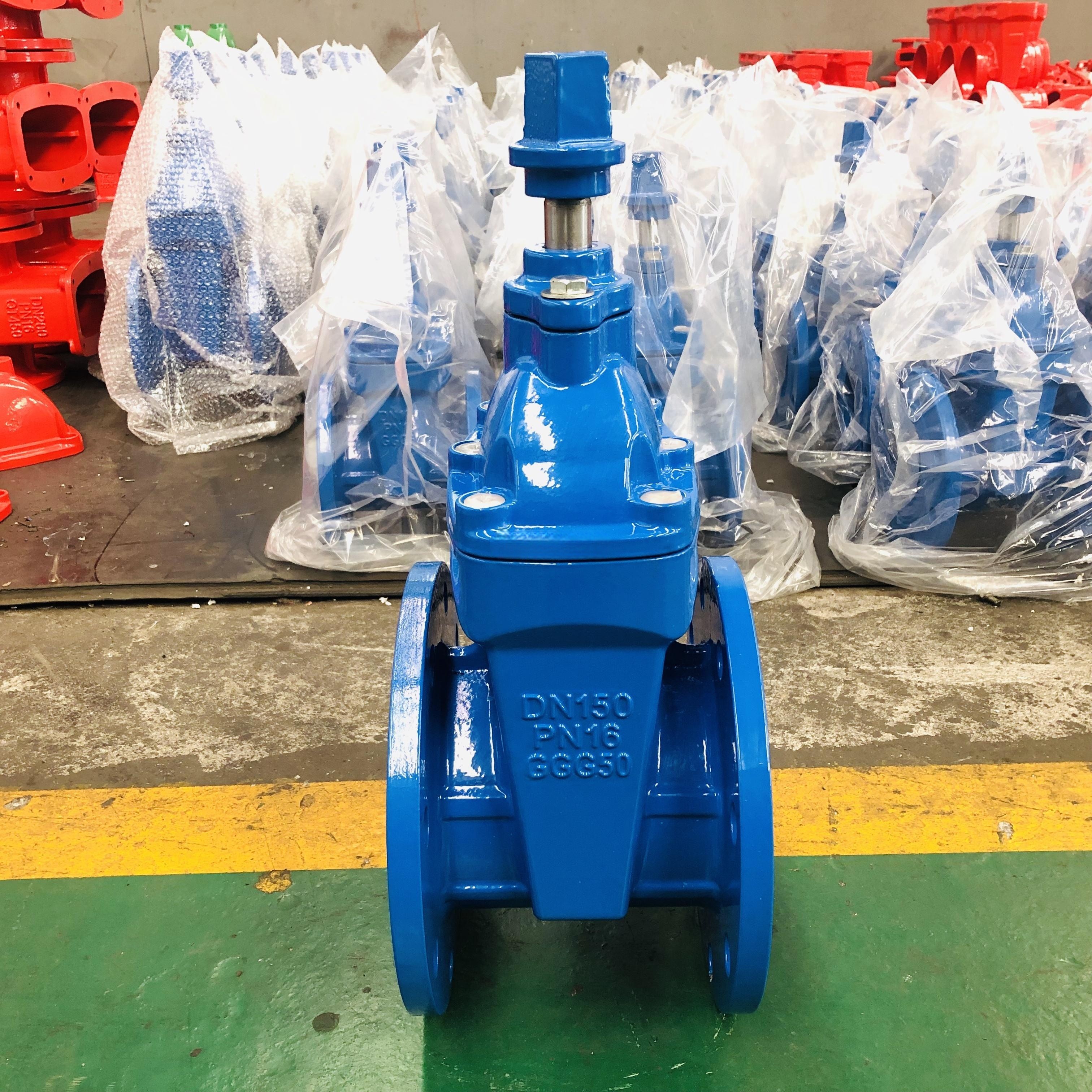DIN QT450 Flange End Gate Valve Underground TUV Certified Resilient Seat